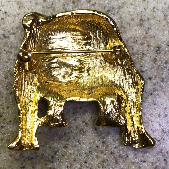 Jewelry | Gold Shiny Tone Bulldog Pin | Poshmark
